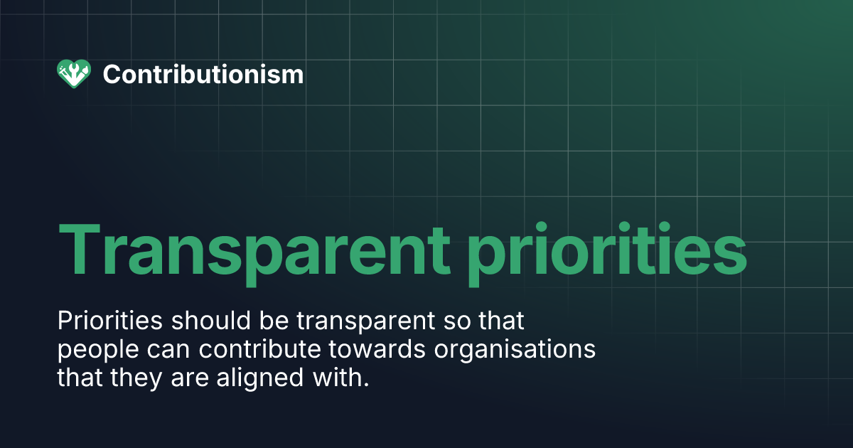 Transparent priorities | Contributionism